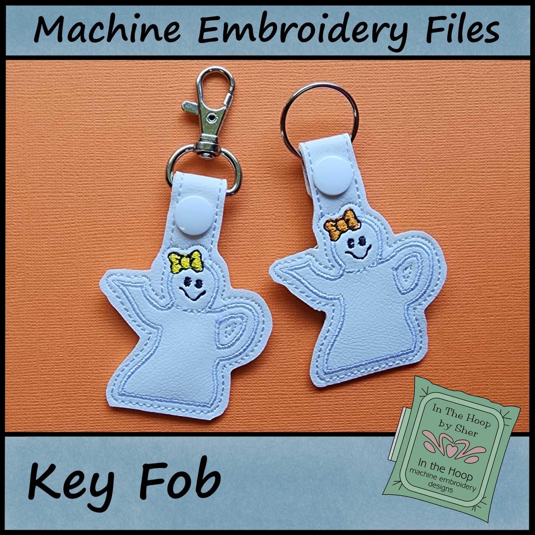 ITH Ghost Key Fob, Ghost Bag Tag - Ghost Vinyl Key Fob, Halloween Key ...