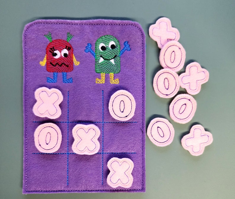 ITH Monsters Tic Tac Toe Game, in the Hoop Tic Tac Toe, Monster ...