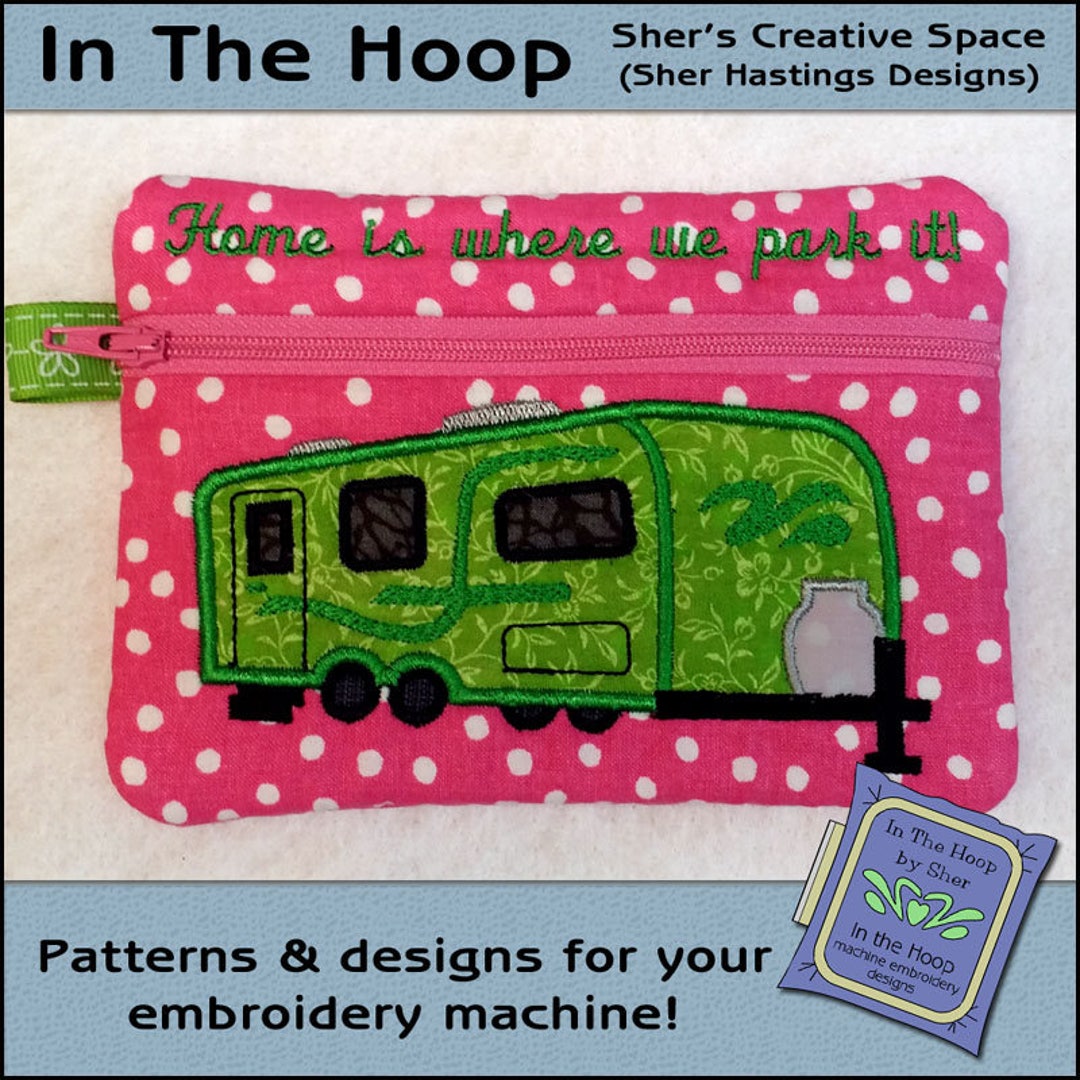 ITH Tow Along Camper Zipper Bag, Camping Zipper Bag, in the Hoop Zipper ...