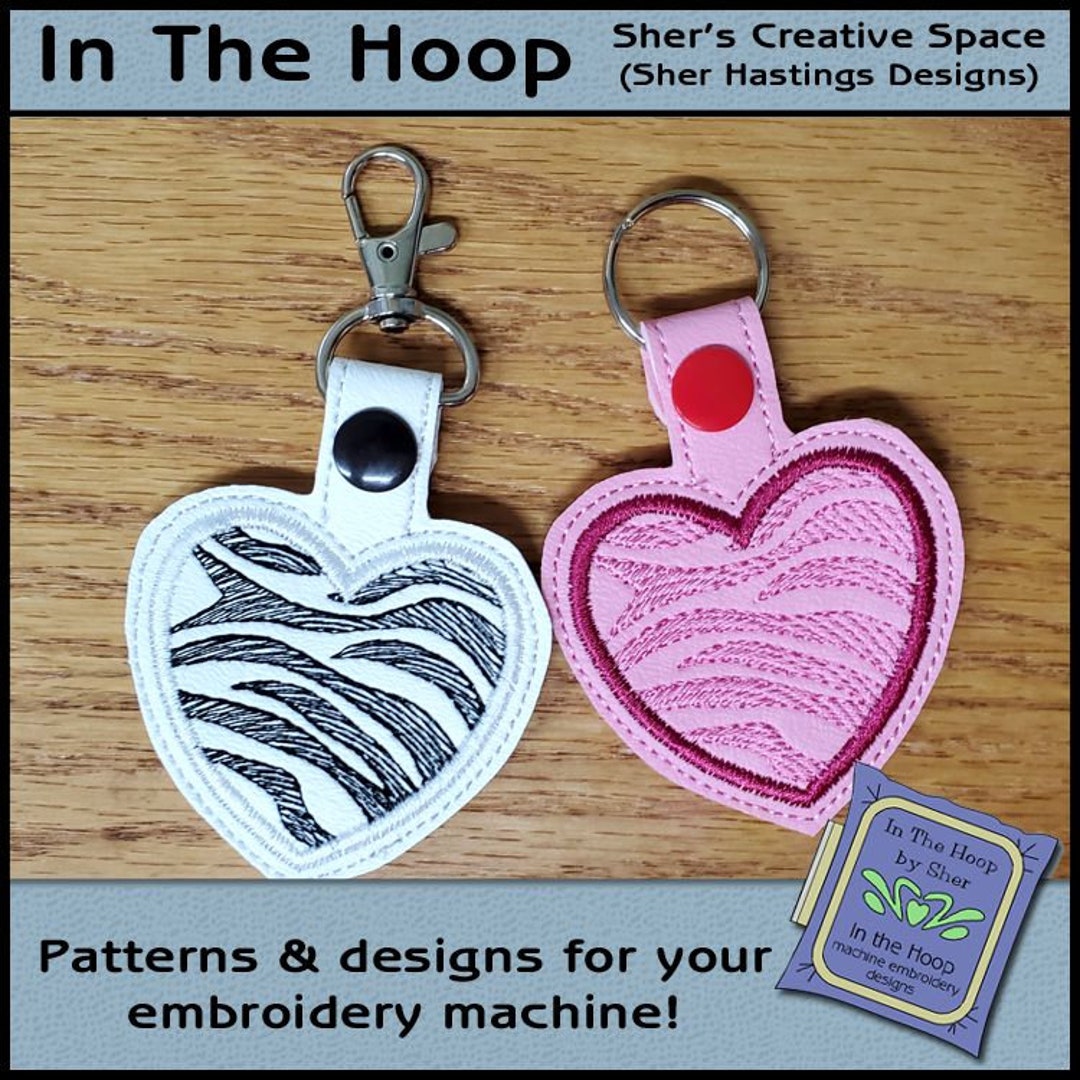 ITH Zebra Print Key Fob - Zebra Key Fob - Heart Bag Tag - Zebra Pring ...