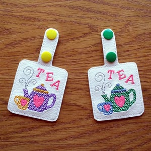 ITH Tea Time Key Fob - Tea Key Fob - Tea Bag Tag - Teapot Vinyl Key Fob ...