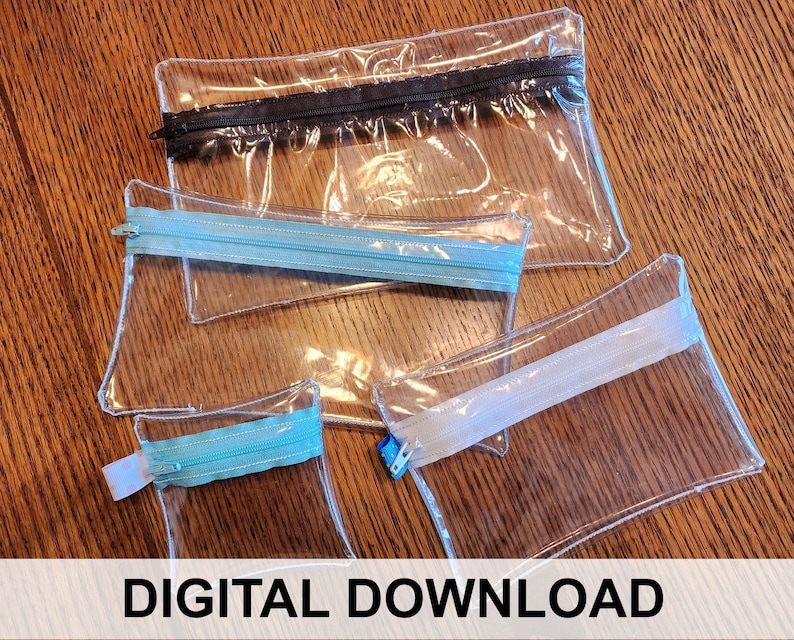 ITH Clear Vinyl Bags - Splash Bags - in the Hoop Zipper Bag - See ...