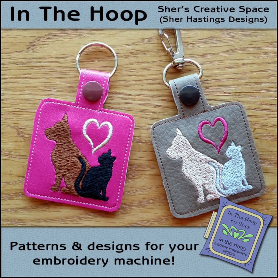 ITH Love Them Cat and Dog Key Fob, Cat Key Fob, Dog Bag Tag, Dog Snap ...