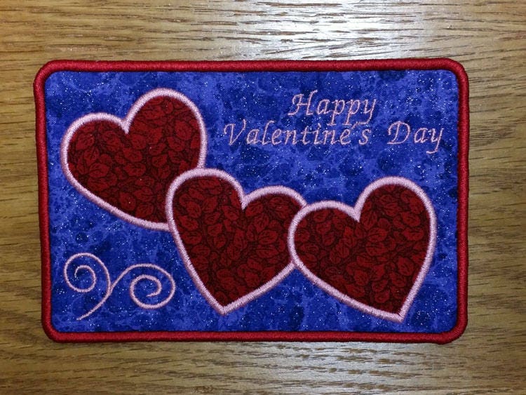 ITH Valentine Hearts Postcard, Valentine Postcard, in the Hoop Post ...