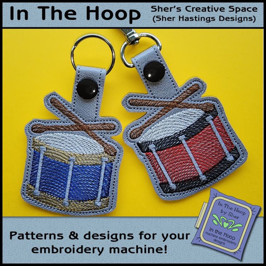 ITH Drum Key Fob, Music Bag Tag, Drum Bag Tag, Music Key Fob, Drum Snap ...