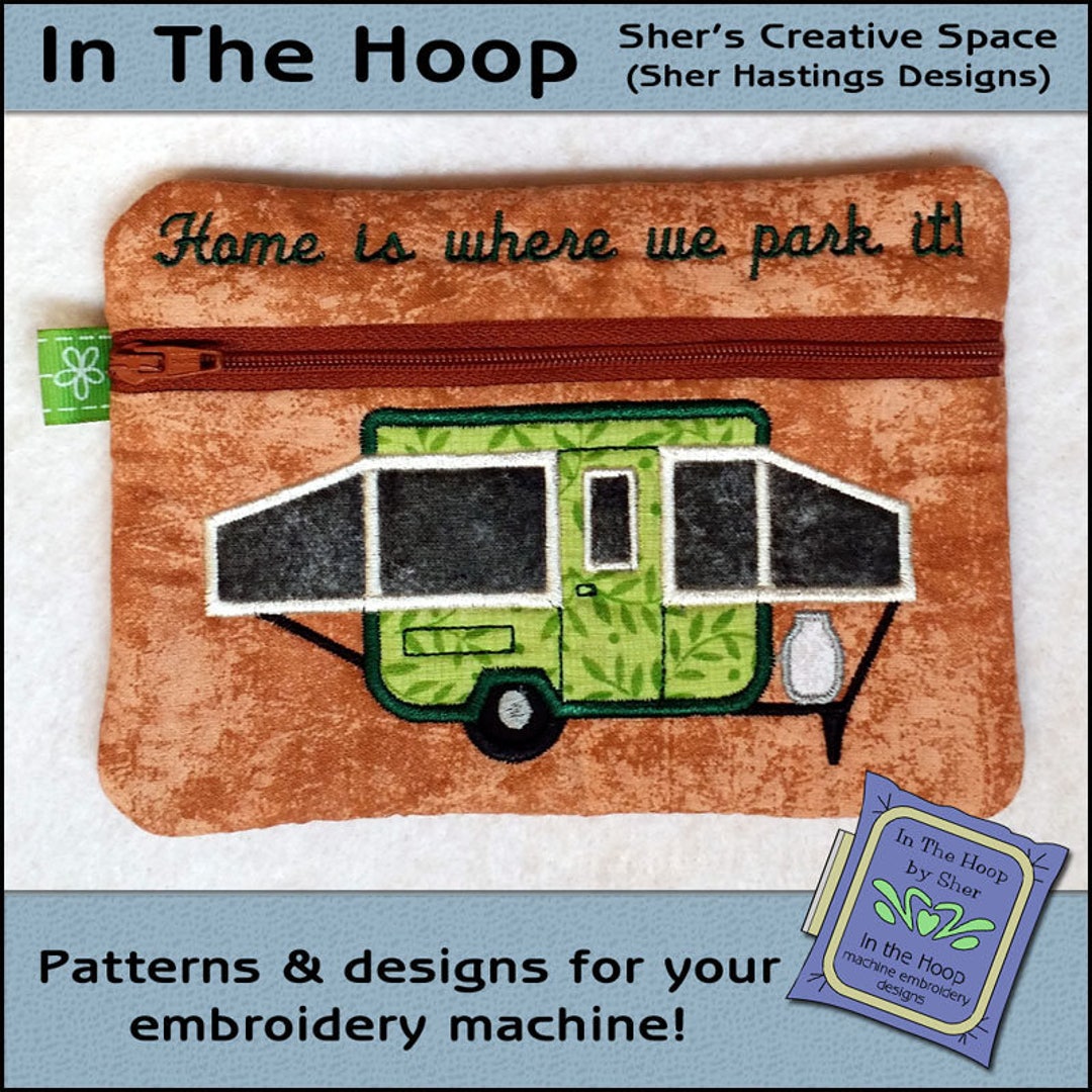 ITH Pop up Camper Zipper Bag, Camping Zipper Bag, N the Hoop Zipper Bag ...