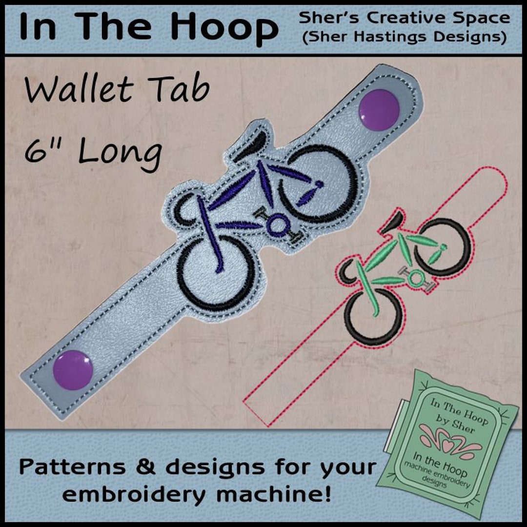 ITH Bike Wallet Tab, Card Wallet Tab, Bike Embroidery, Sport Wallet Tab ...
