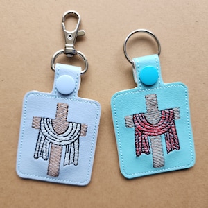 ITH Cross With Cloth Key Fob, Cross Key Fob, Religious Bag Tag ...