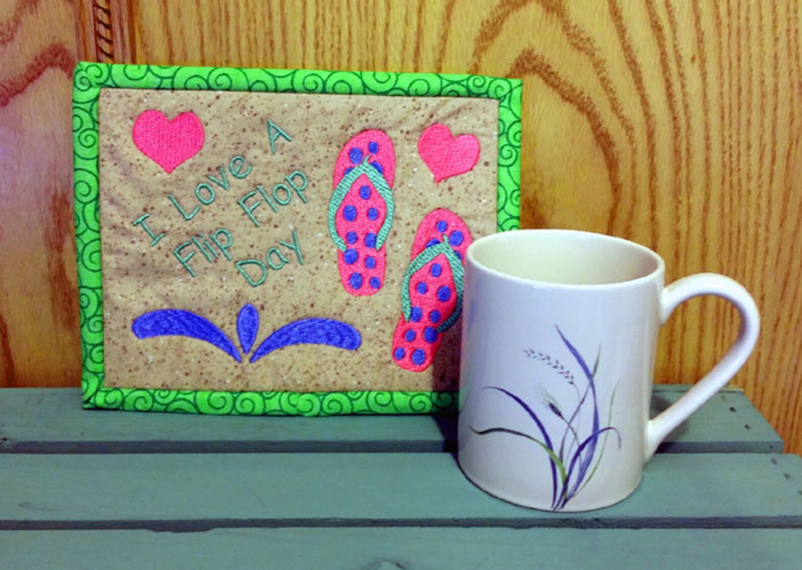 ITH Flip Flop Mug Rug Beach Mug Rug in the Hoop Mug Rug - Etsy