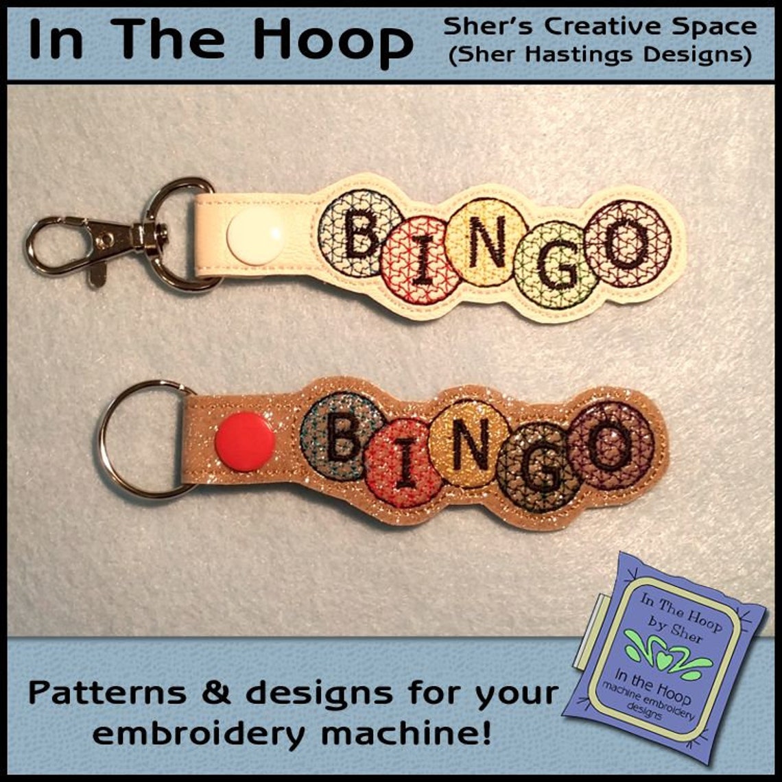 ITH Bingo Key Fob Bingo Bag Tag Bingo Snap Tab Vinyl Key - Etsy