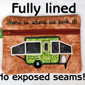 ITH Pop up Camper Zipper Bag, Camping Zipper Bag, N the Hoop Zipper Bag ...