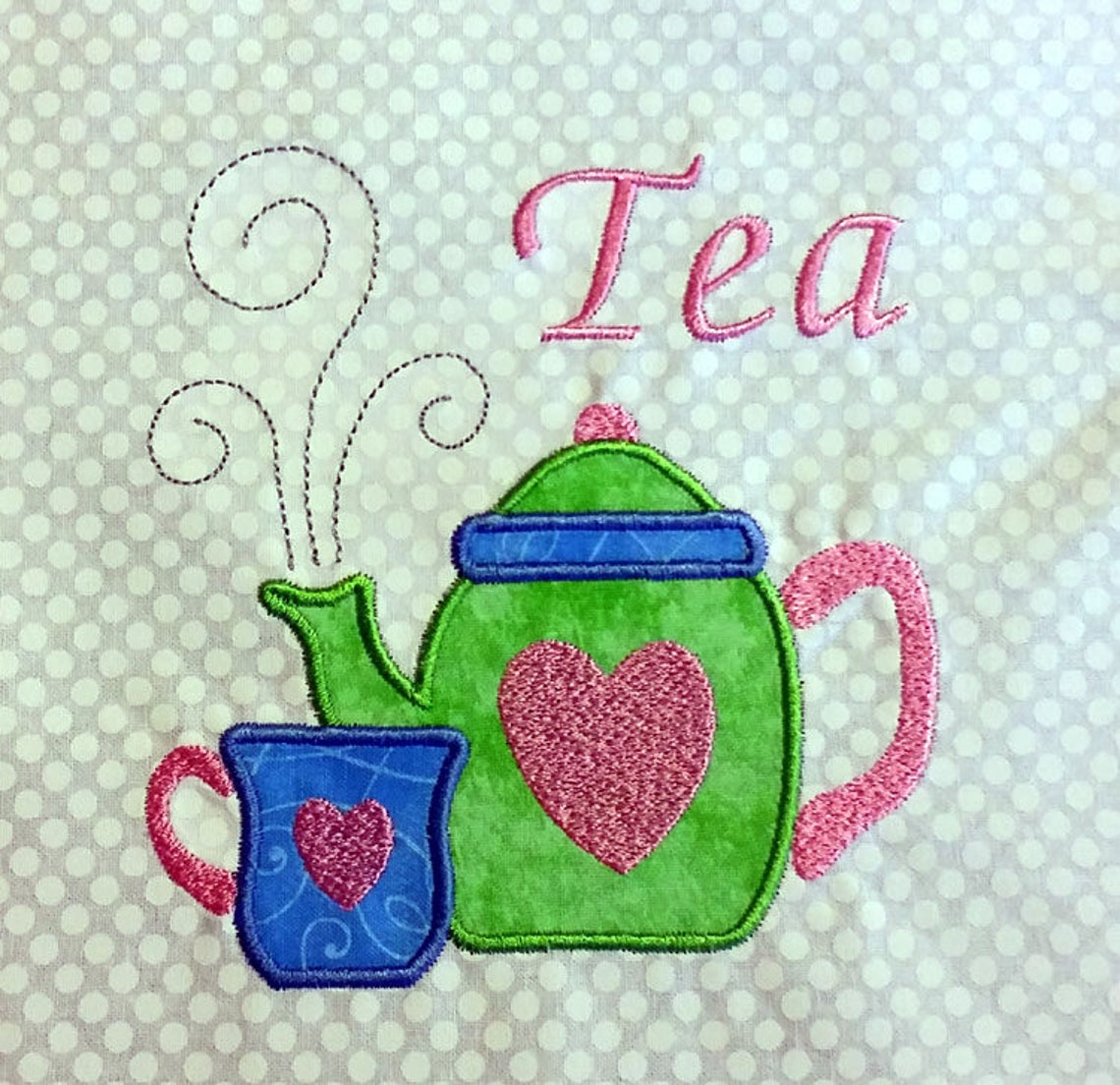 Tea Time Machine Embroidery Design Teapot Embroidery File - Etsy