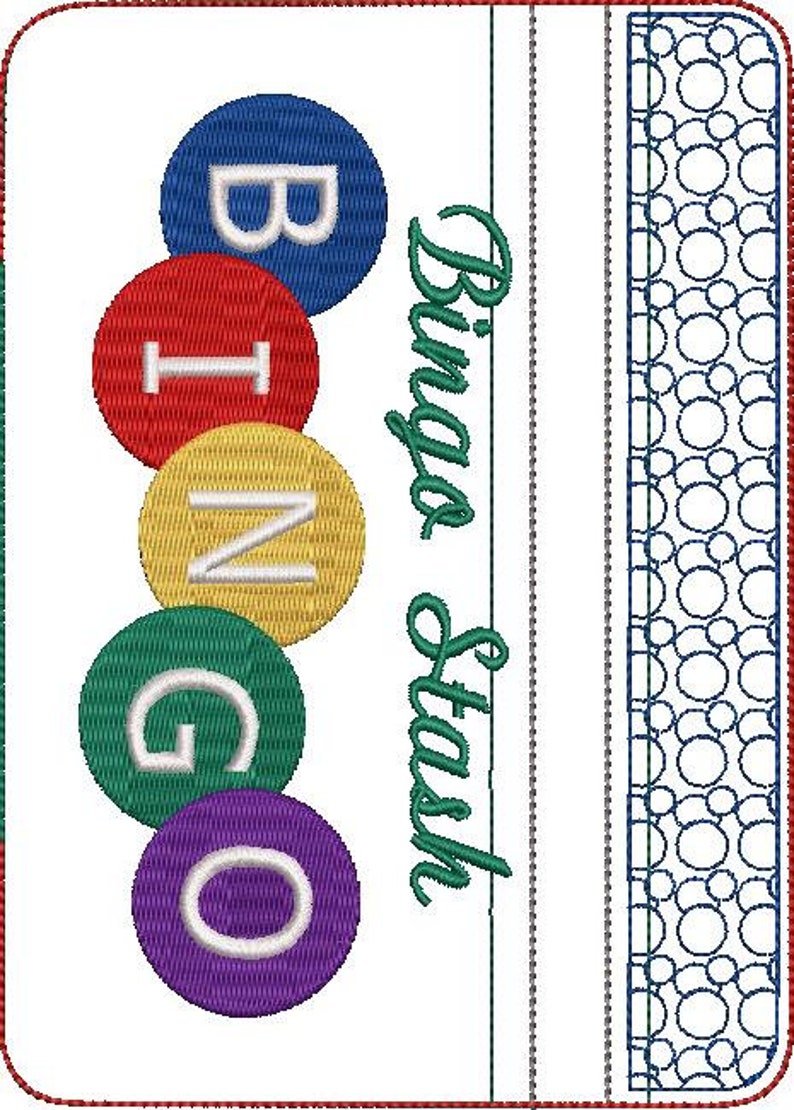 ITH Bingo Night Zipper Bag, Bingo Embroidery, in the Hoop Zipper Bag ...