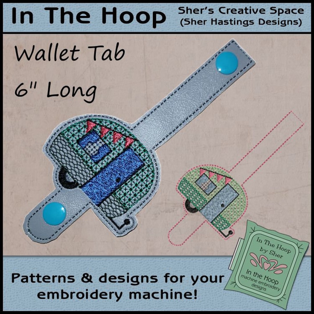 ITH Tiny Camper Wallet Tab, Card Wallet Tab, Camping Embroidery ...