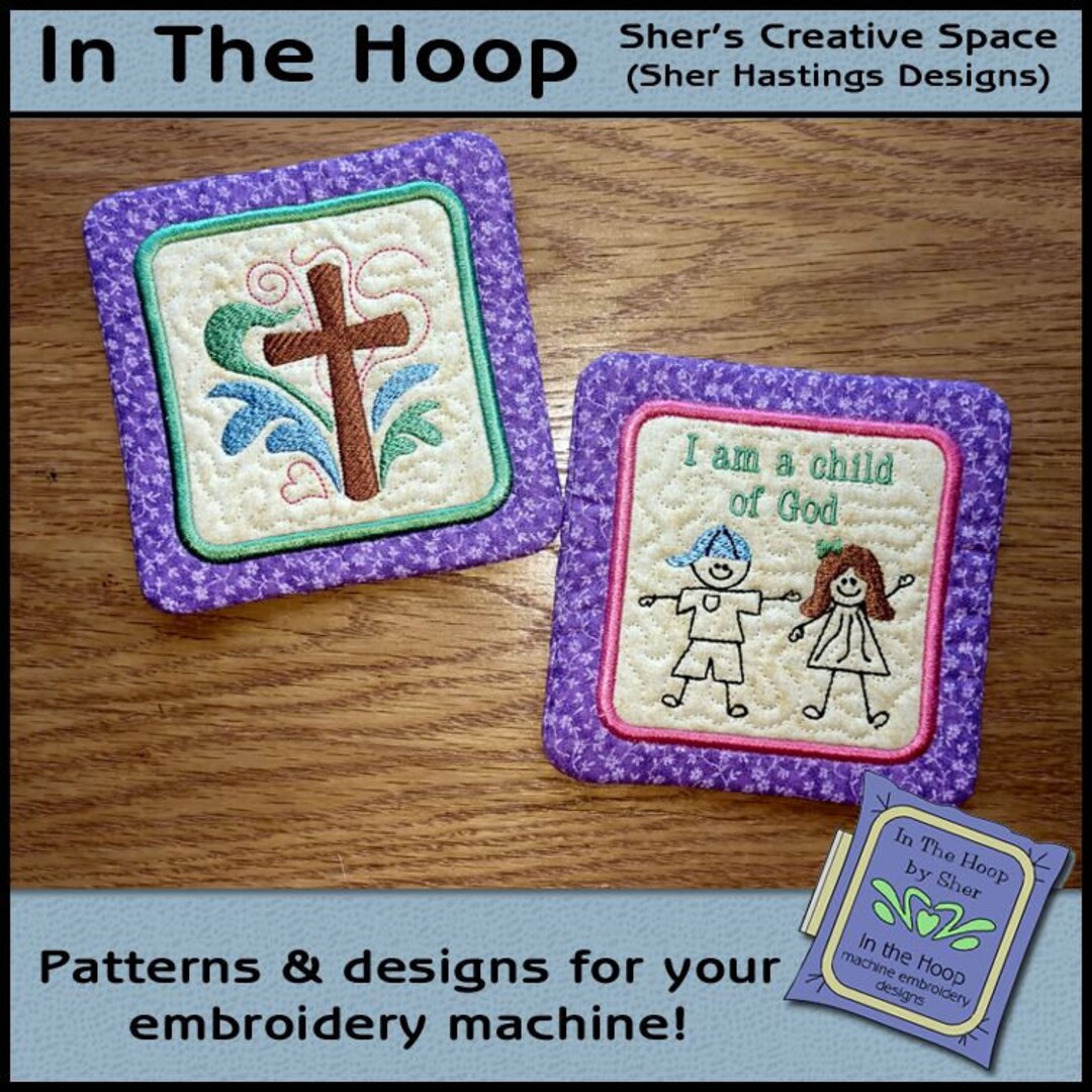 ITH Child of God Coasters, in the Hoop Coasters, Cross Coasters ...