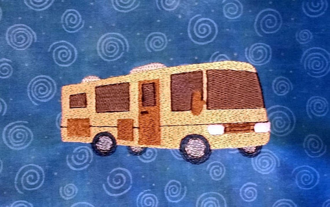 ITH Motorhome Machine Embroidery Design, Camping Embroidery File ...