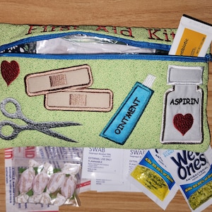 ITH First Aid Zipper Bag, in the Hoop Zipper Bag, Medical Zipper Bag ...