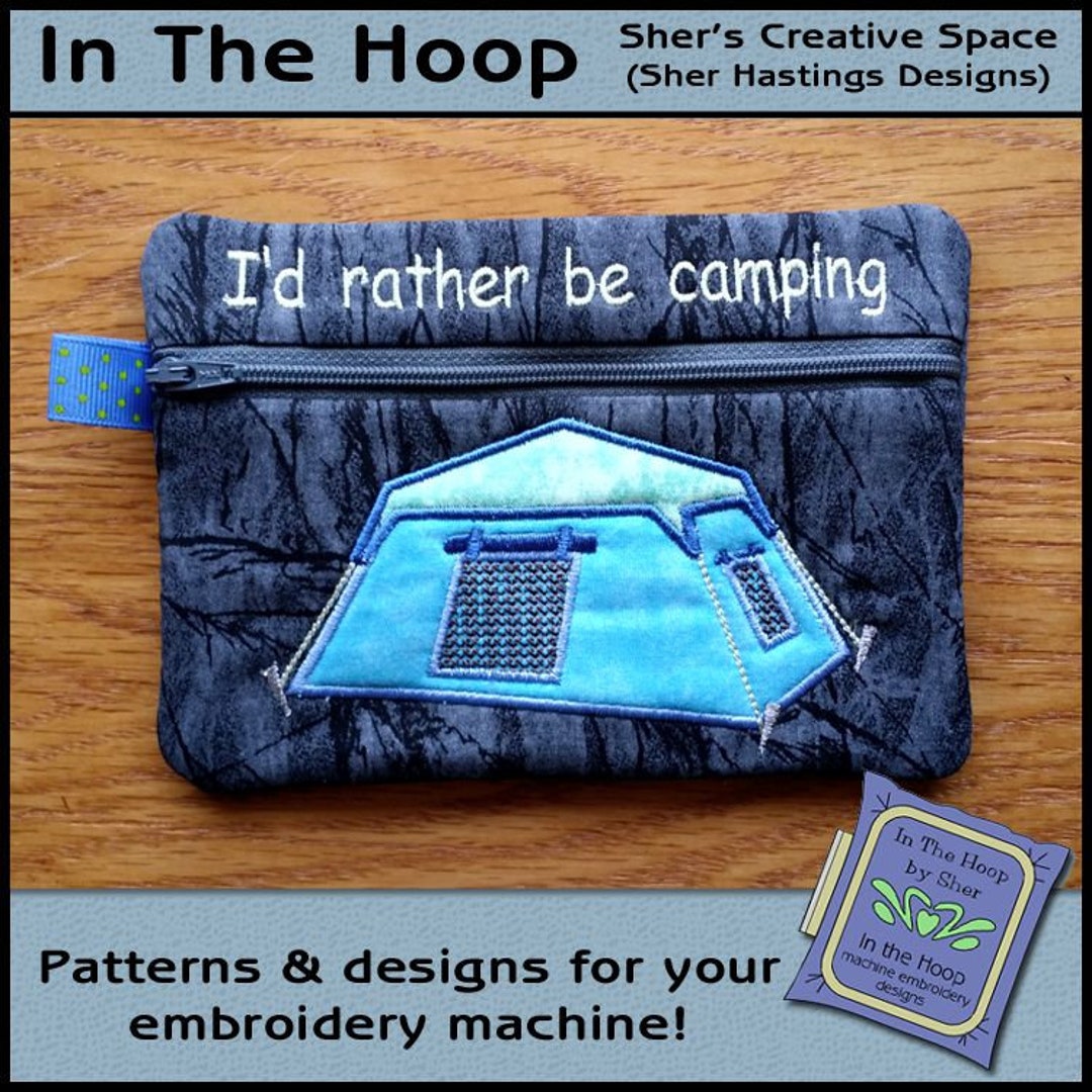 ITH Tent Camping Zipper Bag, in the Hoop Zipper Bag, Tent Zipper Bag ...