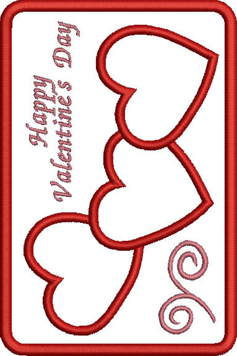 ITH Valentine Hearts Postcard, Valentine Postcard, in the Hoop Post ...
