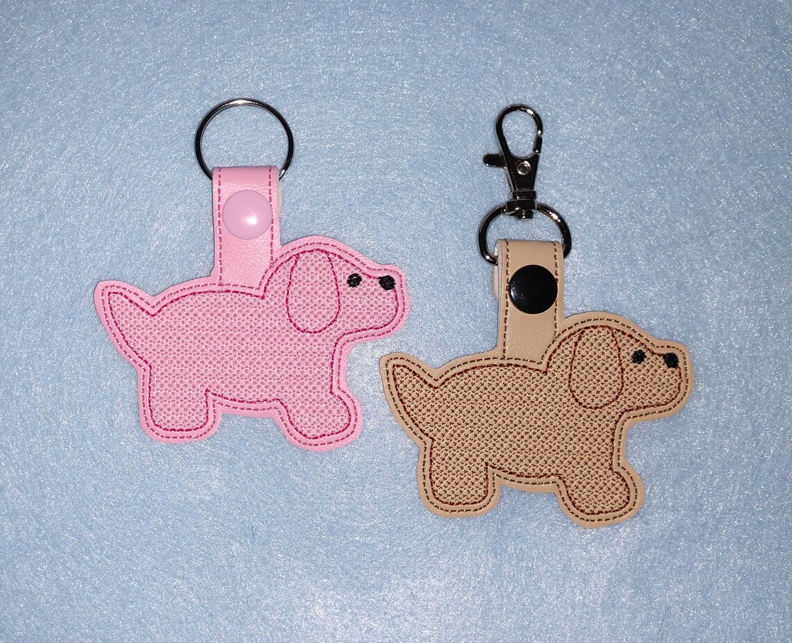 ITH Puppy Key Fob Dog Key Fob Dog Bag Tag Vinyl Key Fob - Etsy