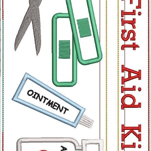 ITH First Aid Zipper Bag, in the Hoop Zipper Bag, Medical Zipper Bag ...