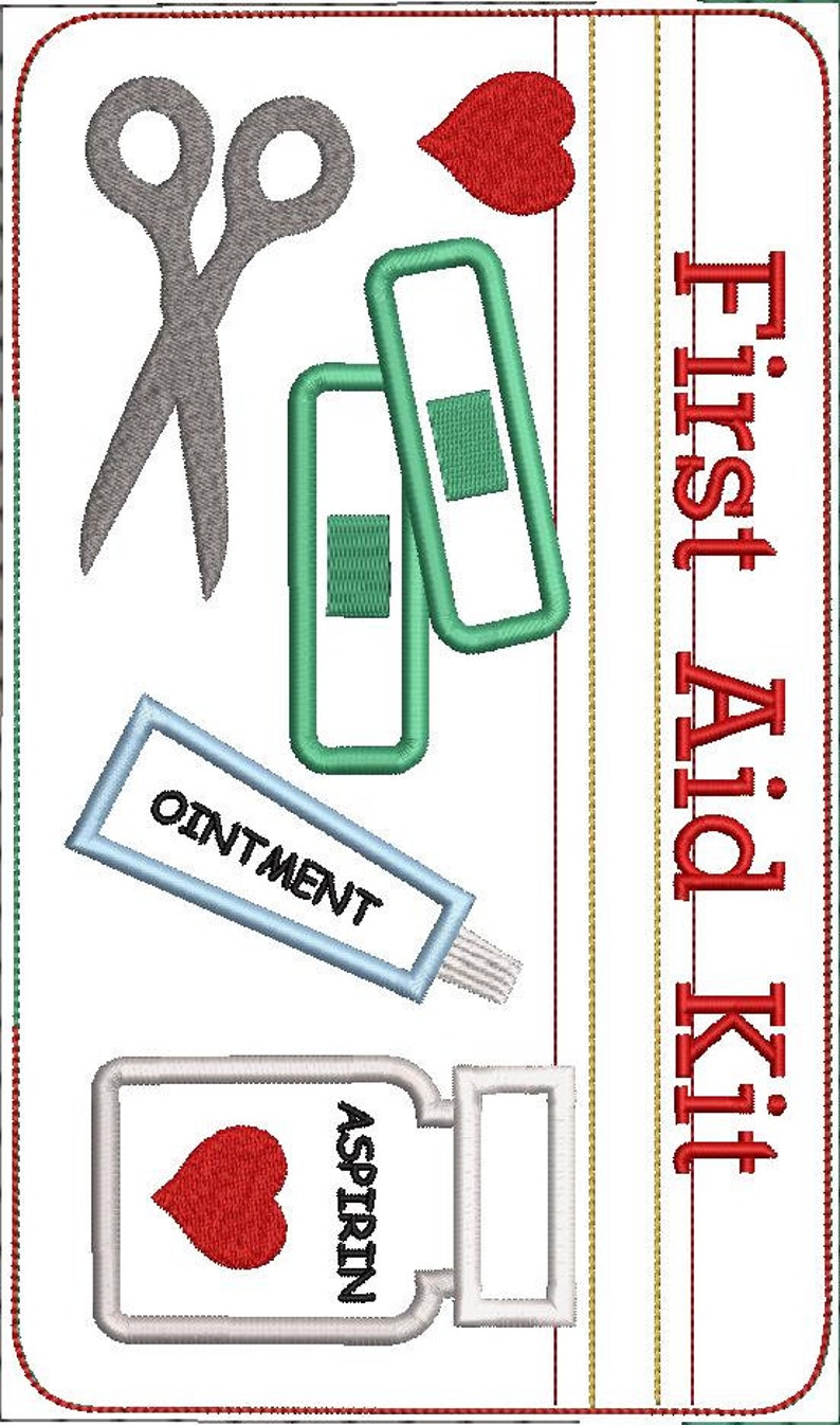 ITH First Aid Zipper Bag, in the Hoop Zipper Bag, Medical Zipper Bag ...