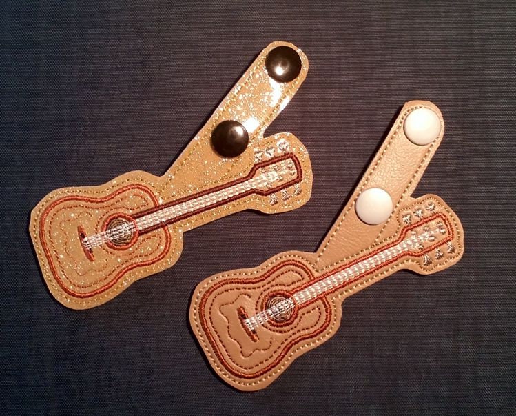 ITH Guitar Key Fob, Guitar Bag Tag, Guitar Embroidery, Music Key Fob ...
