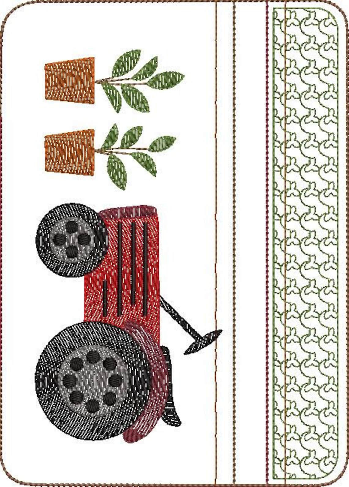 ITH Tractor Zipper Bag, Farm Zipper Bag, Tractor Machine Embroidery ...