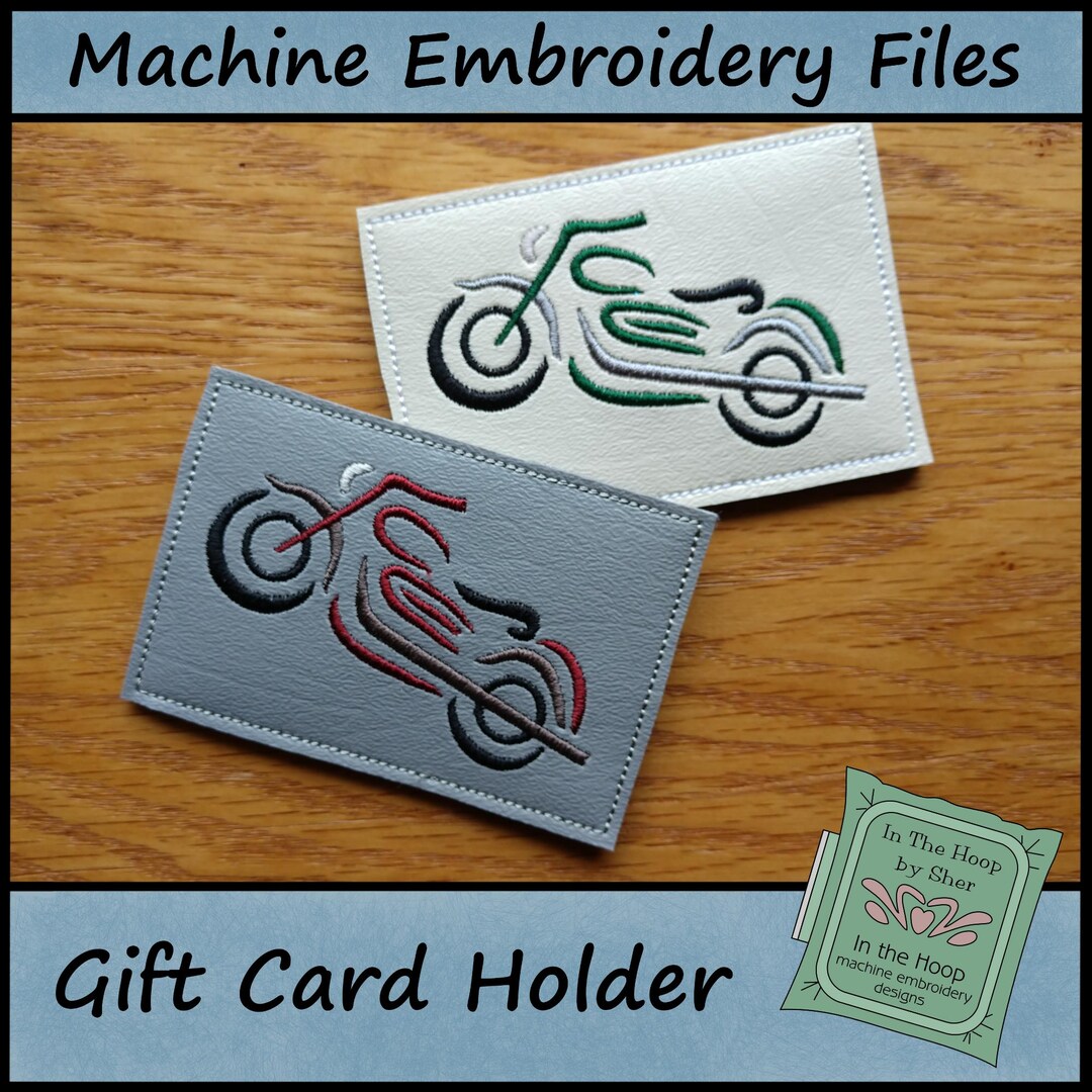 ITH Motorcycle Gift Card Holder, Birthday Gift Card Holder, 4 X 4 Hoop ...