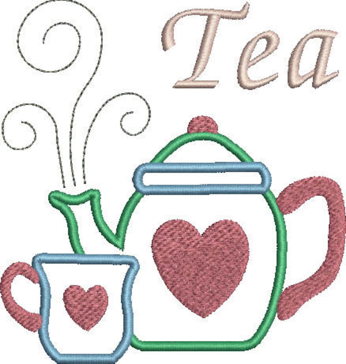 Tea Time Machine Embroidery Design Teapot Embroidery File - Etsy