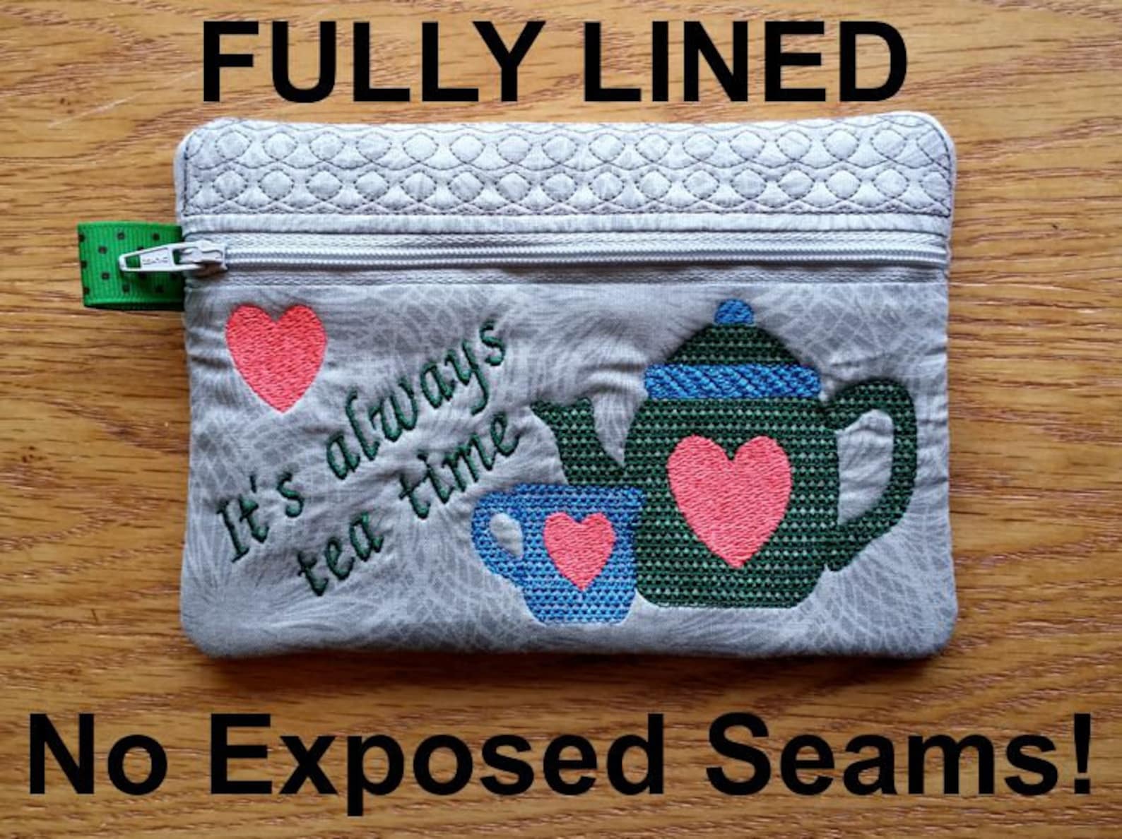 ITH Always Tea Time Zipper Bag Tea Zipper Bag in the Hoop - Etsy