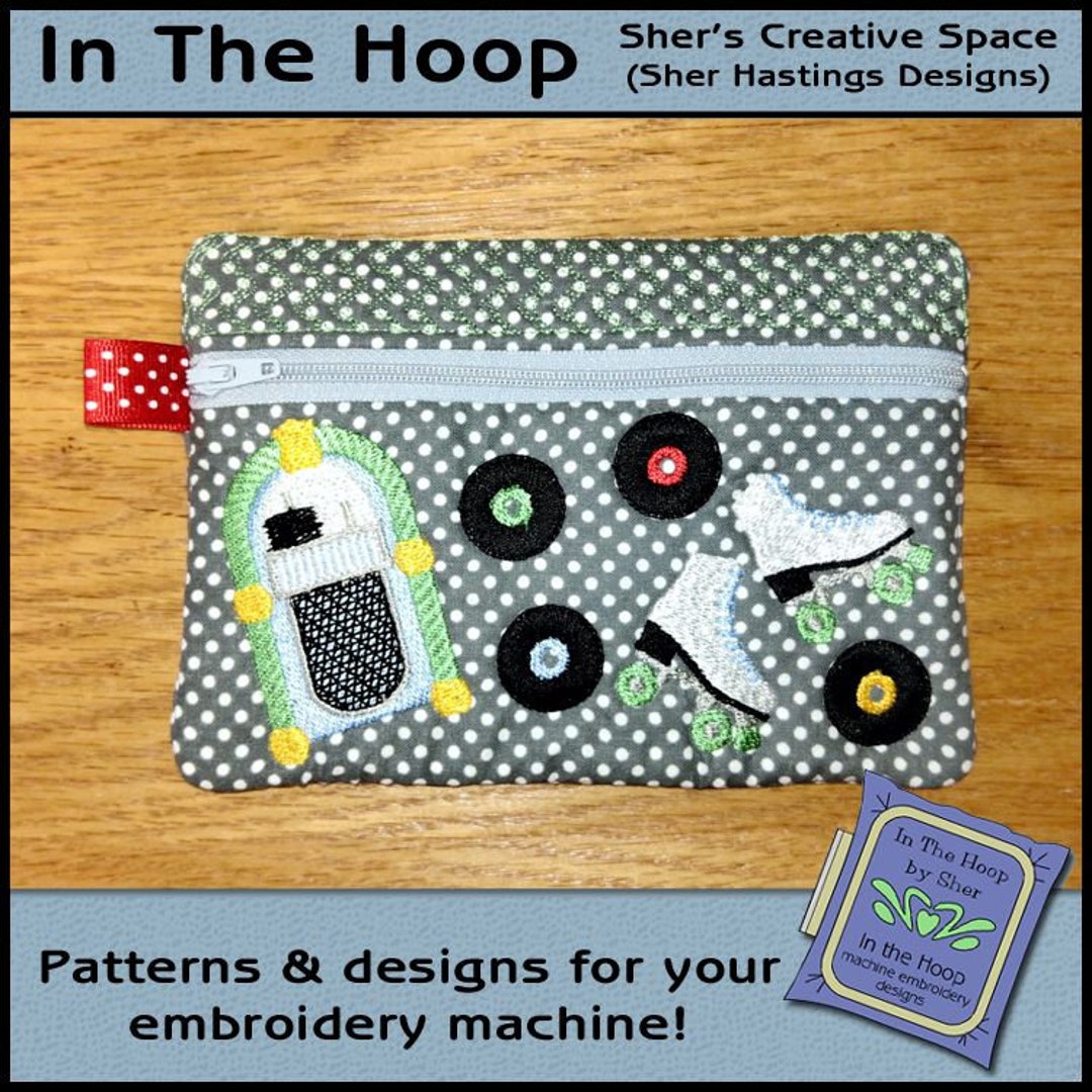 ITH 1950's Zipper Bag, Jukebox Zipper Bag, in the Hoop Zipper Bag ...