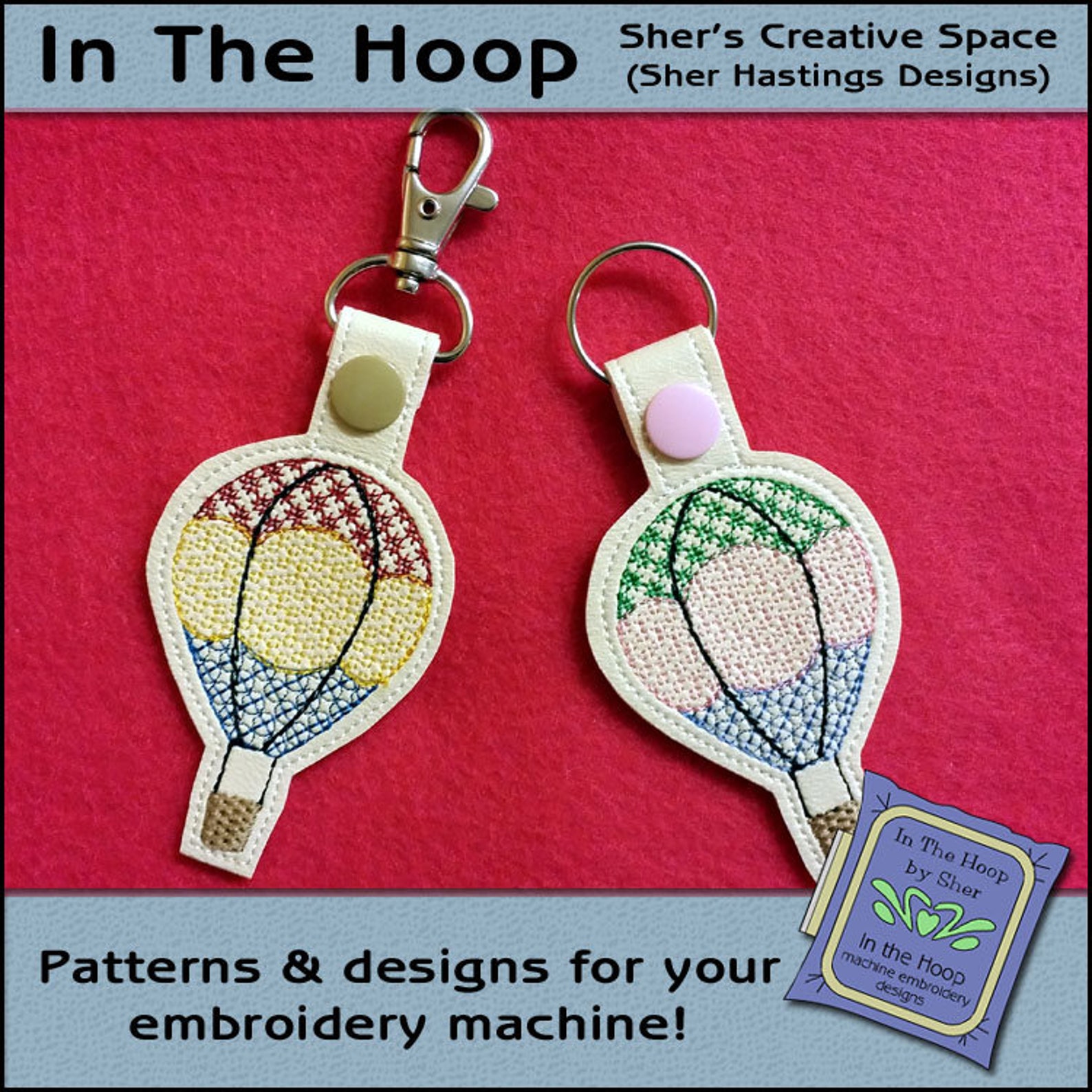 ITH Hot Air Balloon Key Fob, Balloon Key Fob, Balloon Bag Tag, Hot Air ...