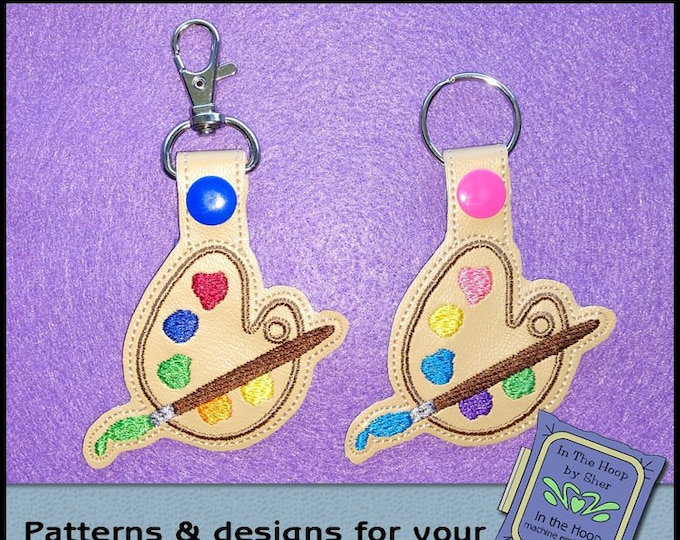 Artist Key Fob Art Supply Keychain Paint & Brush Key Fob Painter Gifts ...