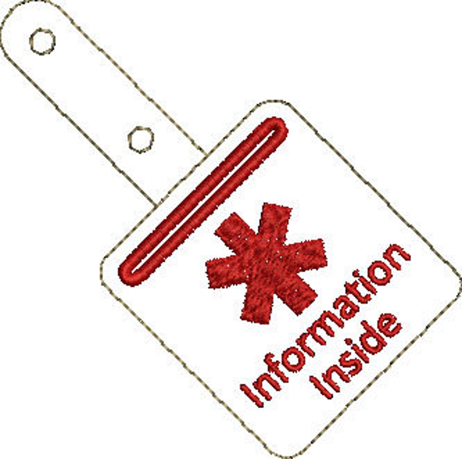 ITH Medical Alert Key Fob, Medical Alert Bag Tag, Key Fob Embroidery ...