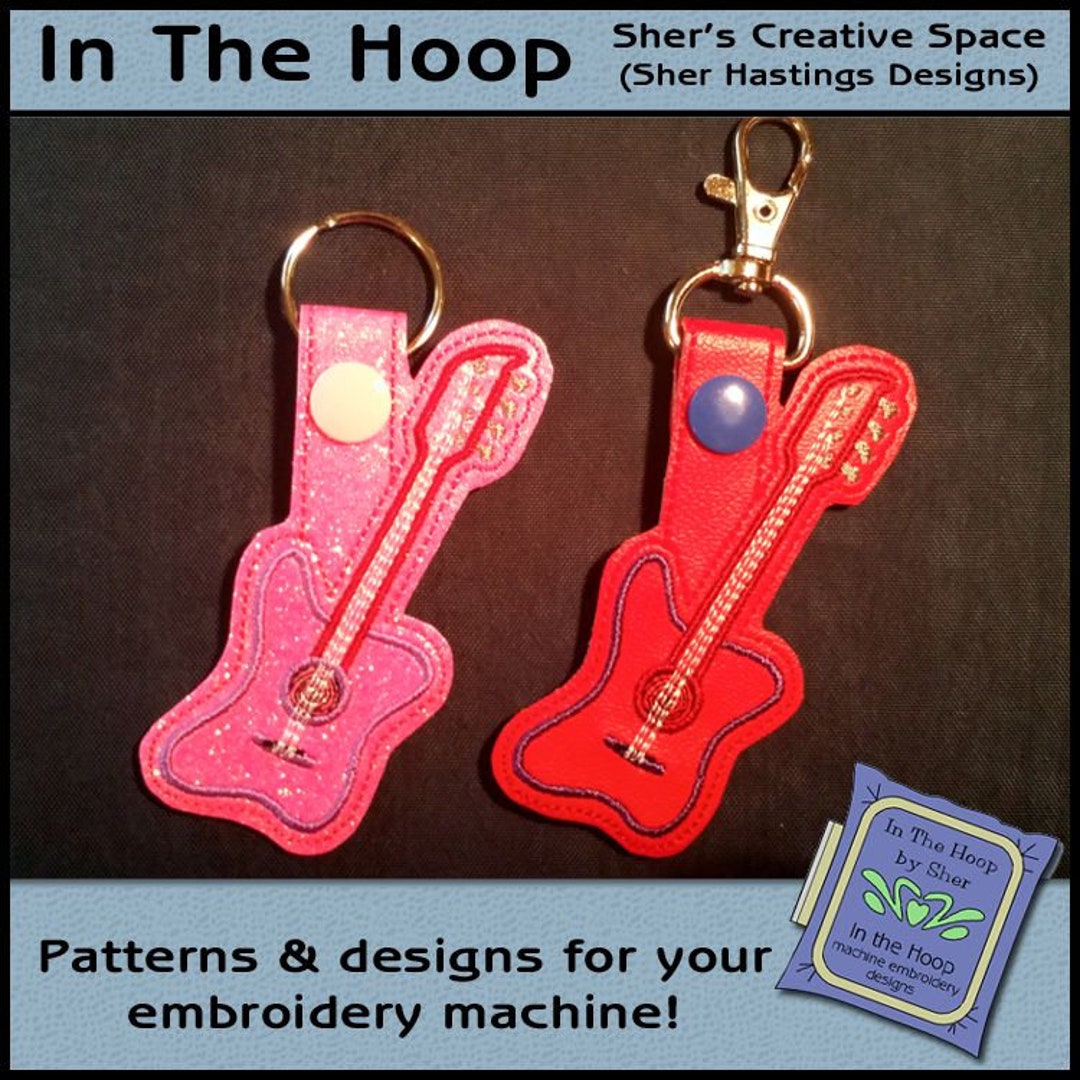ITH Bass Guitar Key Fob, Guitar Snap Tab, Guitar Bag Tag, Guitar ...