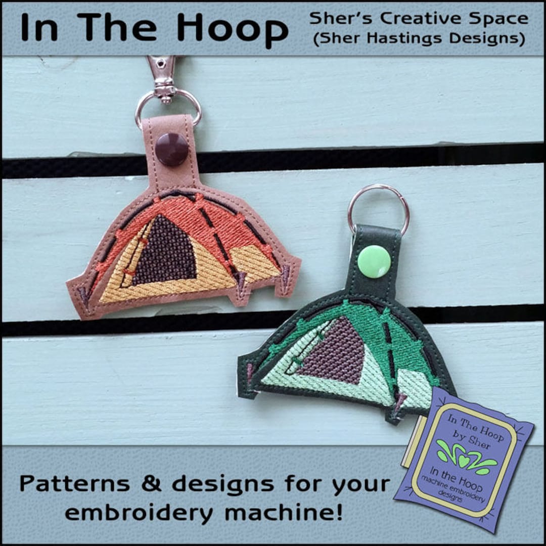 ITH Tent Camping Key Fob, Camping Bag Tag, Vinyl Key Fob, Camping Snap ...