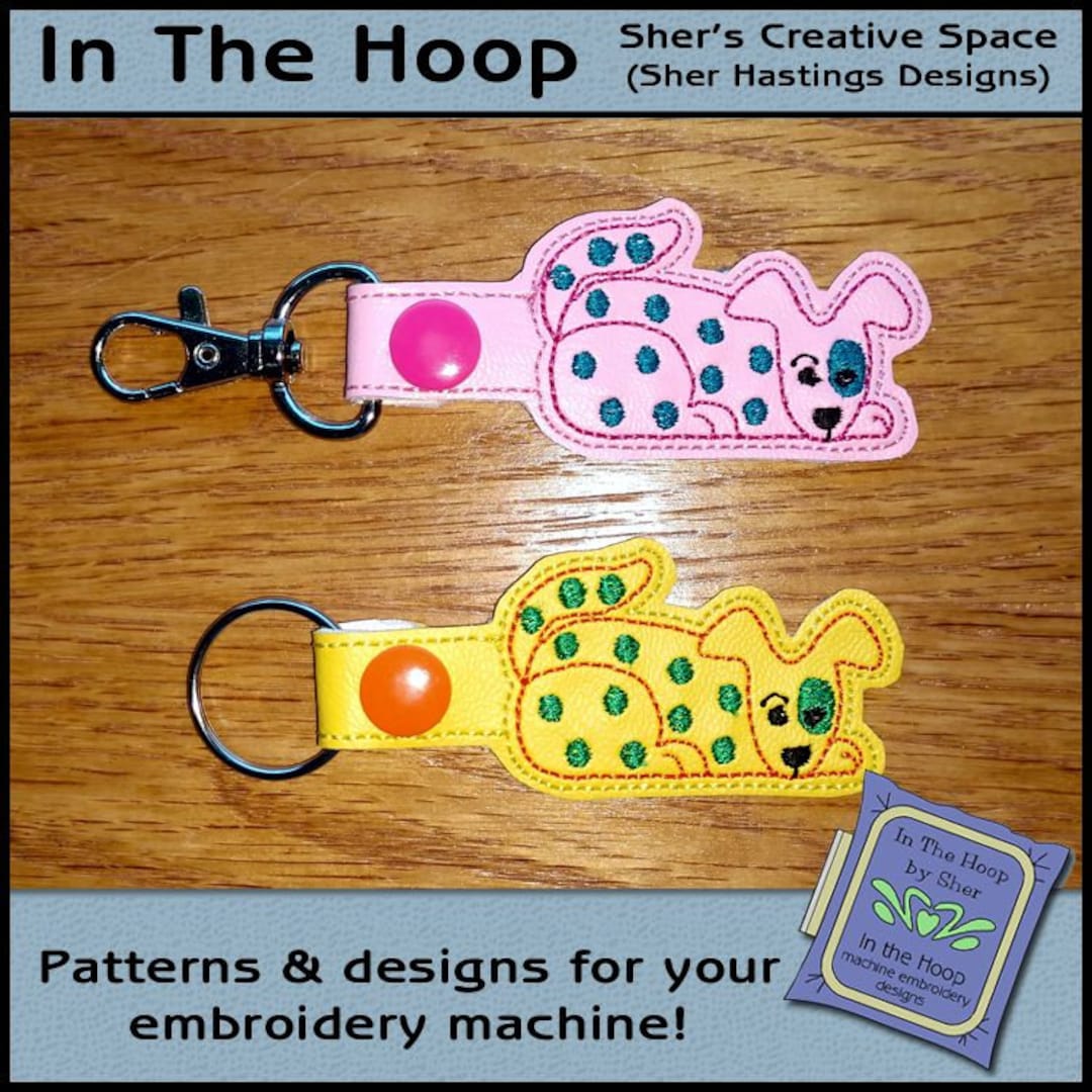 ITH Funky Dog Key Fob, Dog Bag Tag, Dog Snap Tab, Dog Machine ...