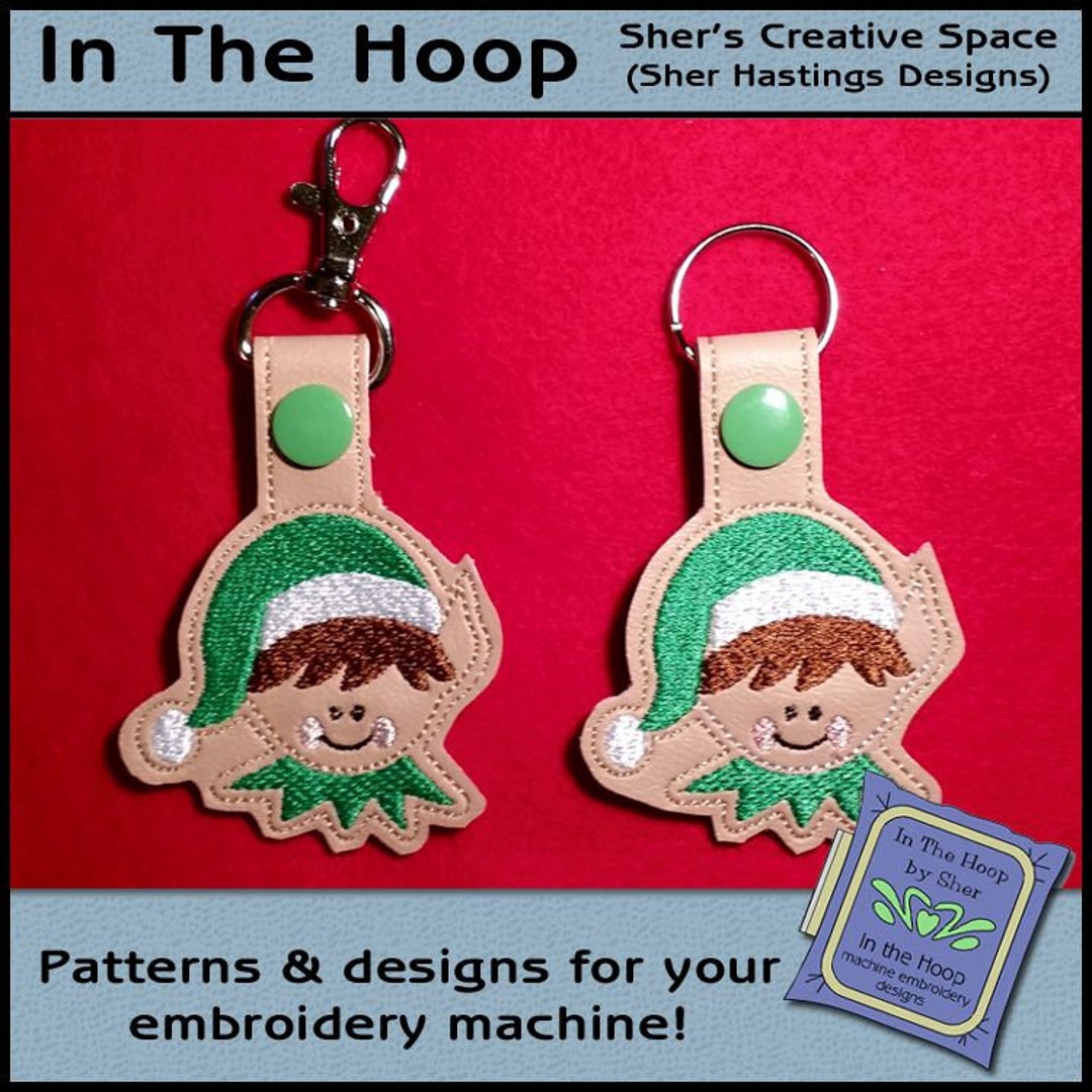 ITH Boy Elf Key Fob - Christmas Bag Tag - Vinyl Key Fob With Snap Tab ...
