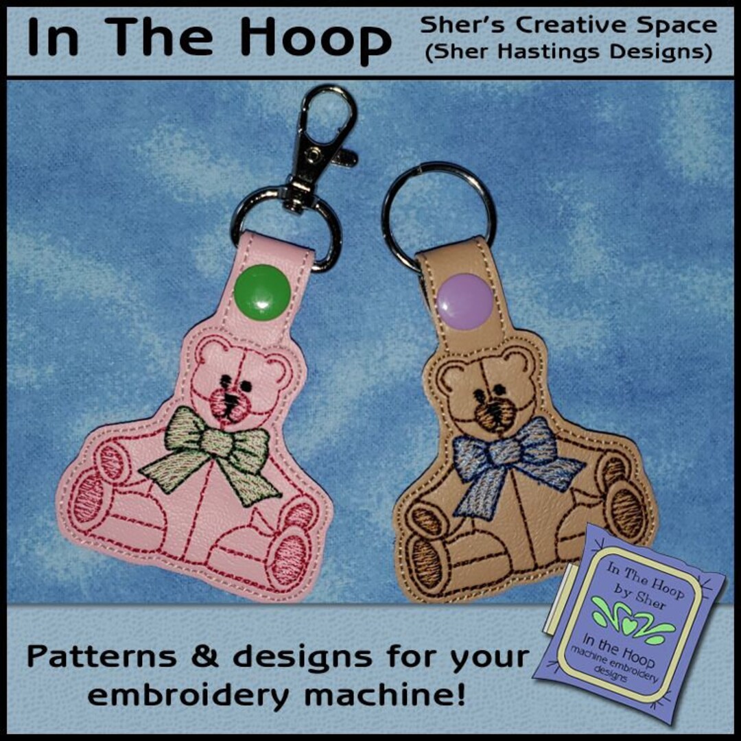 ITH Teddy Bear Key Fob, Teddy Bear Bag Tag, New Mom Key Fob, New Mom ...