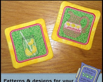 ITH Coffee Coasters in the Hoop Coasters Drink Coasters | Etsy