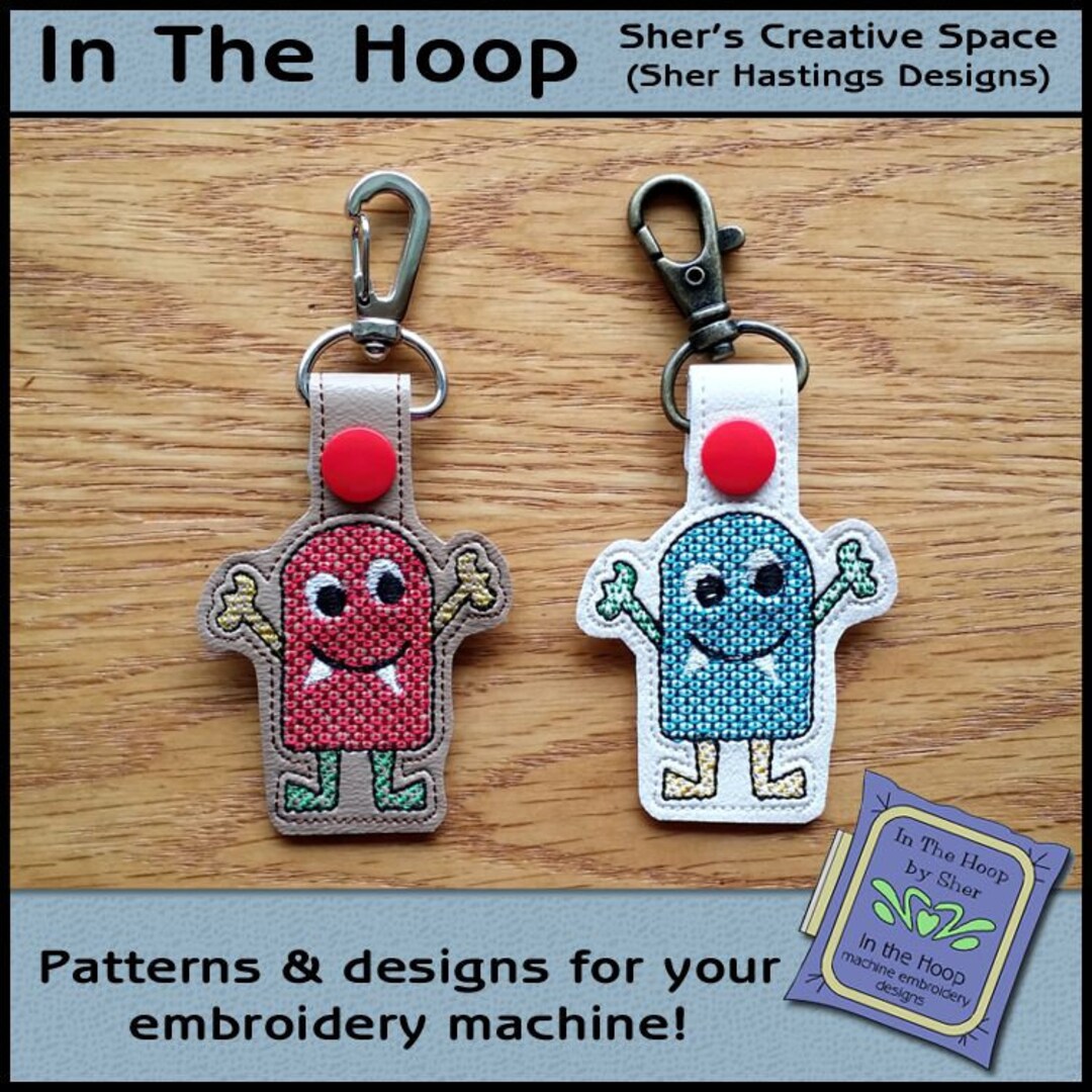 ITH Boy Monster Key Fob, Monster Bag Tag, Monster Snap Tab, Monster ...