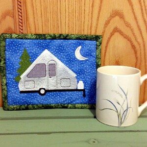 ITH A Shape Camper Mug Rug, Camper Decor, in the Hoop Camper, Camper ...
