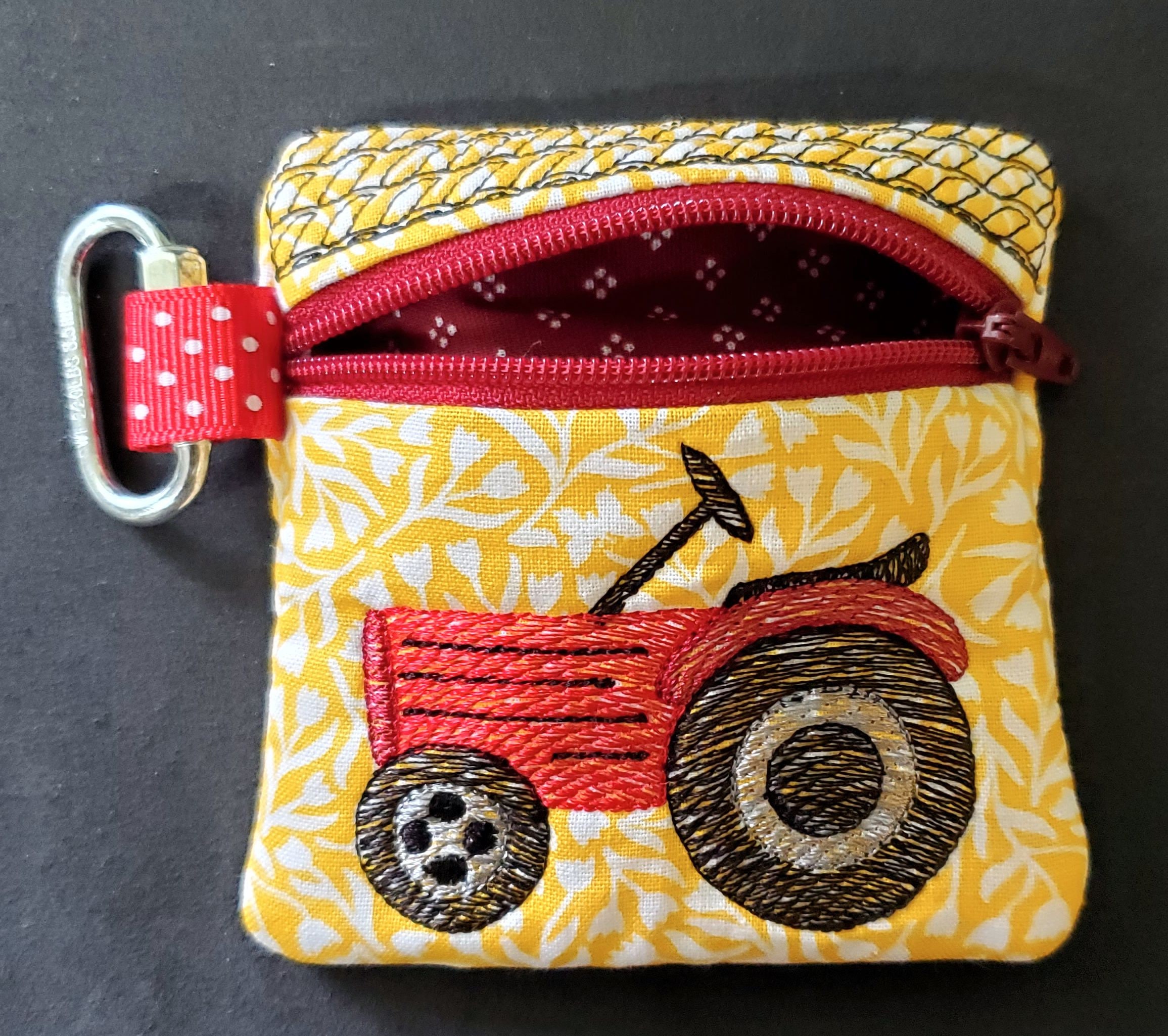 ITH Tractor Mini Zipper Bag, in the Hoop Zipper Bag, Tractor Zipper Bag ...