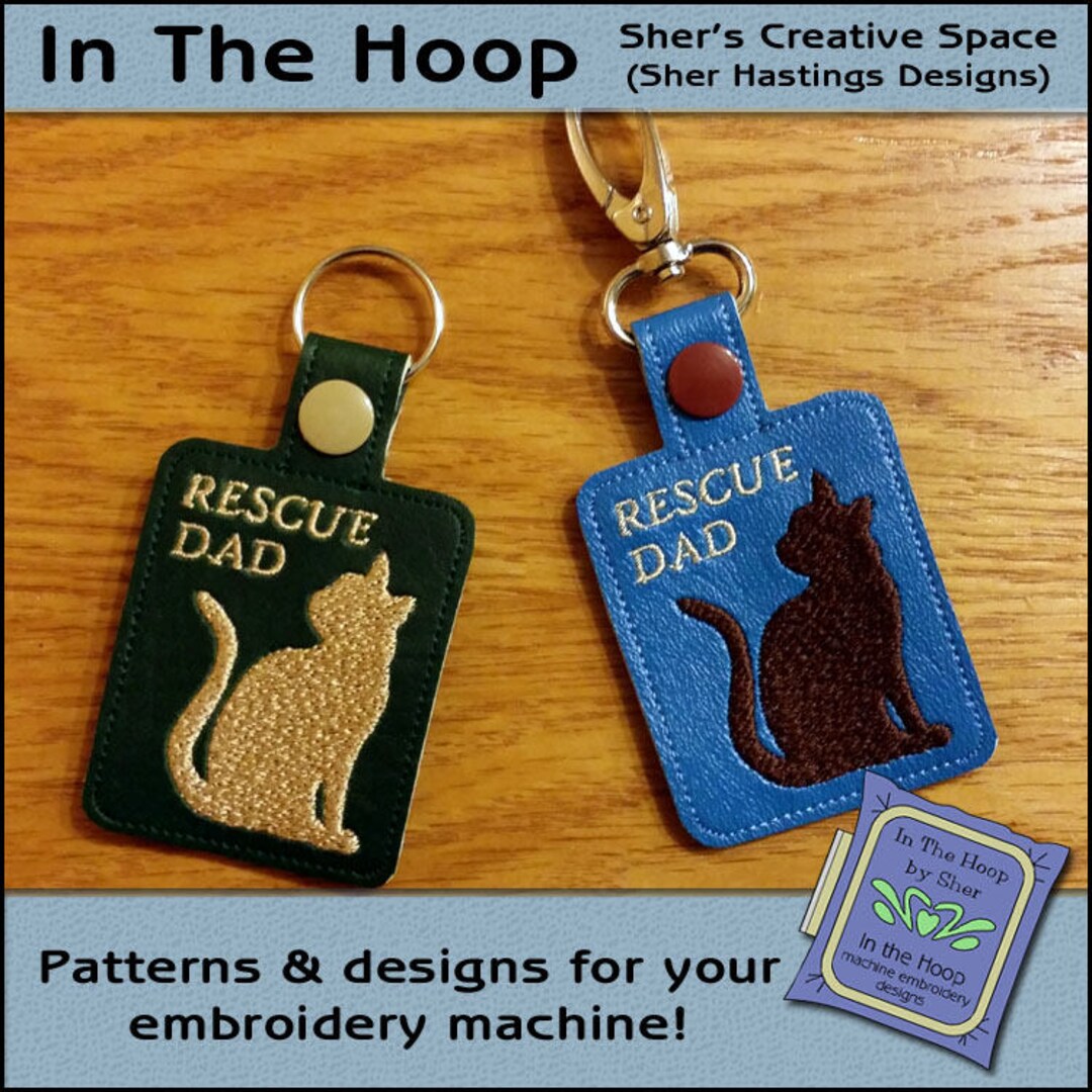 ITH Rescue Dad Cat Key Fob - Cat Key Fob - Cat Bag Tag - Cat Snap Tab ...