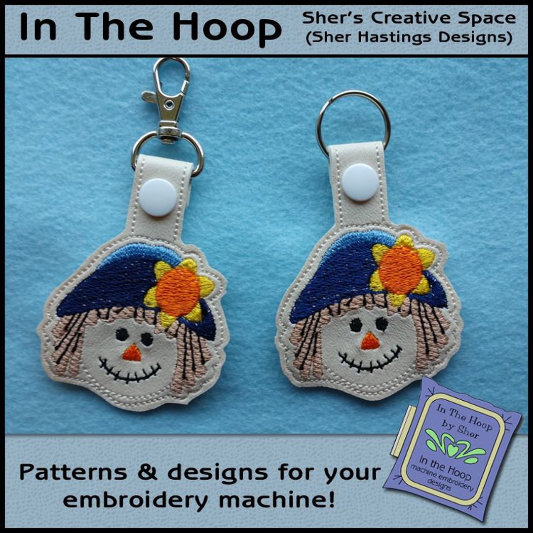 ITH Scarecrow Key Fob, Scarecrow Vinyl Key Fob, Halloween Bag Tag ...