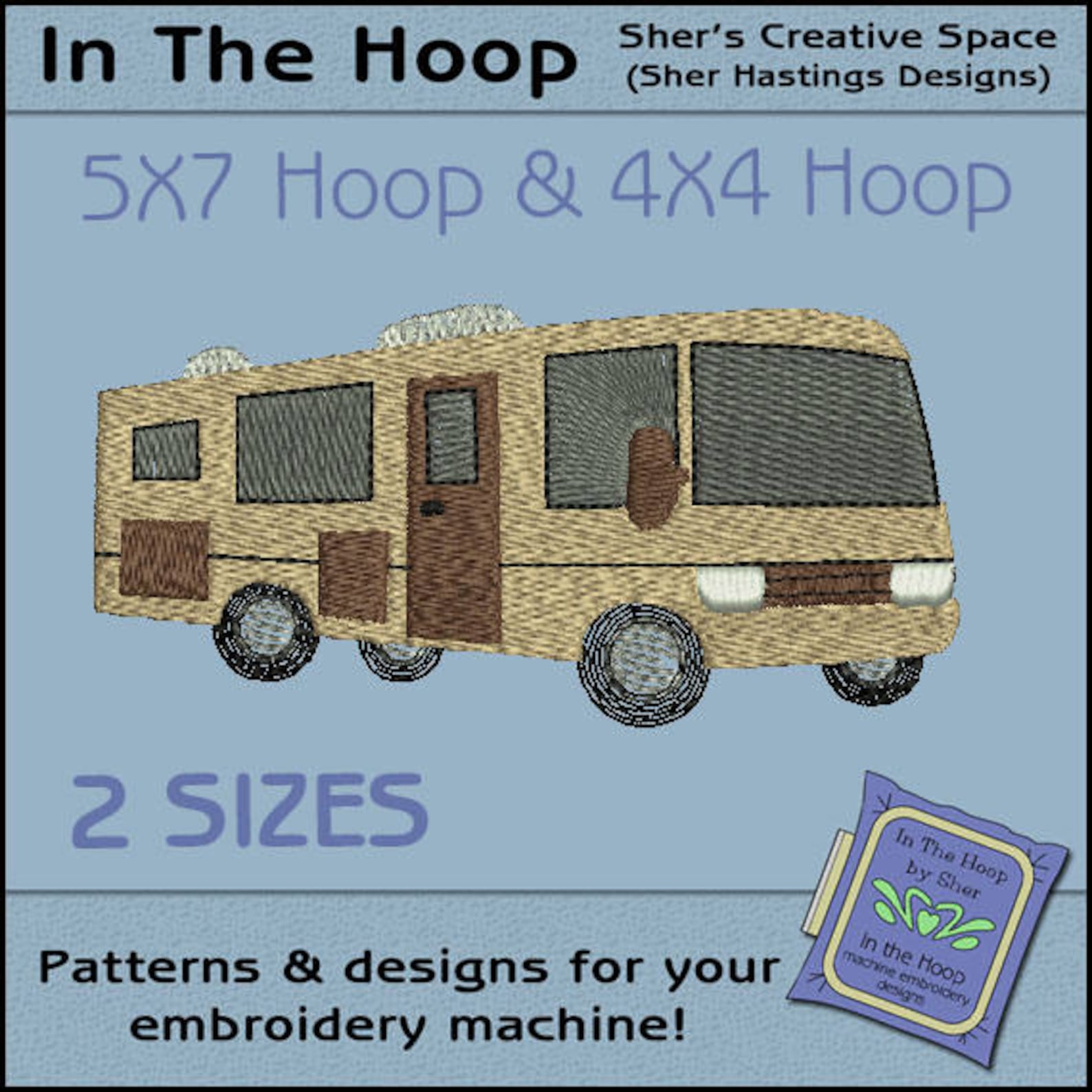 ITH Motorhome Machine Embroidery Design, Camping Embroidery File ...