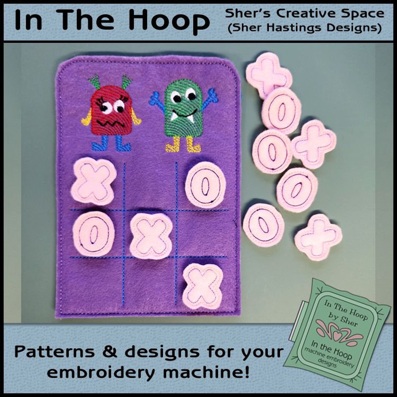 ITH Monsters Tic Tac Toe Game, in the Hoop Tic Tac Toe, Monster ...