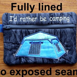ITH Tent Camping Zipper Bag, in the Hoop Zipper Bag, Tent Zipper Bag ...
