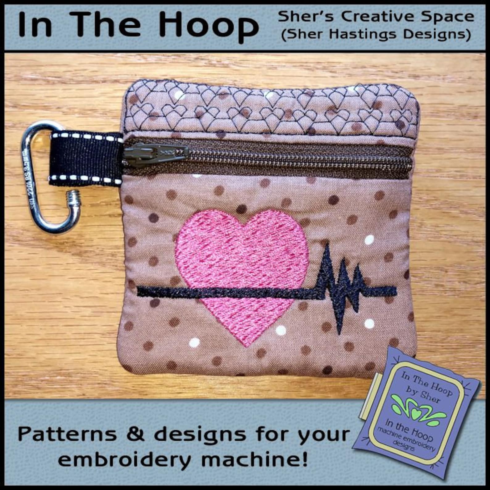 ITH Heart Healthy Mini Zipper Bag Fully Lined in the Hoop - Etsy